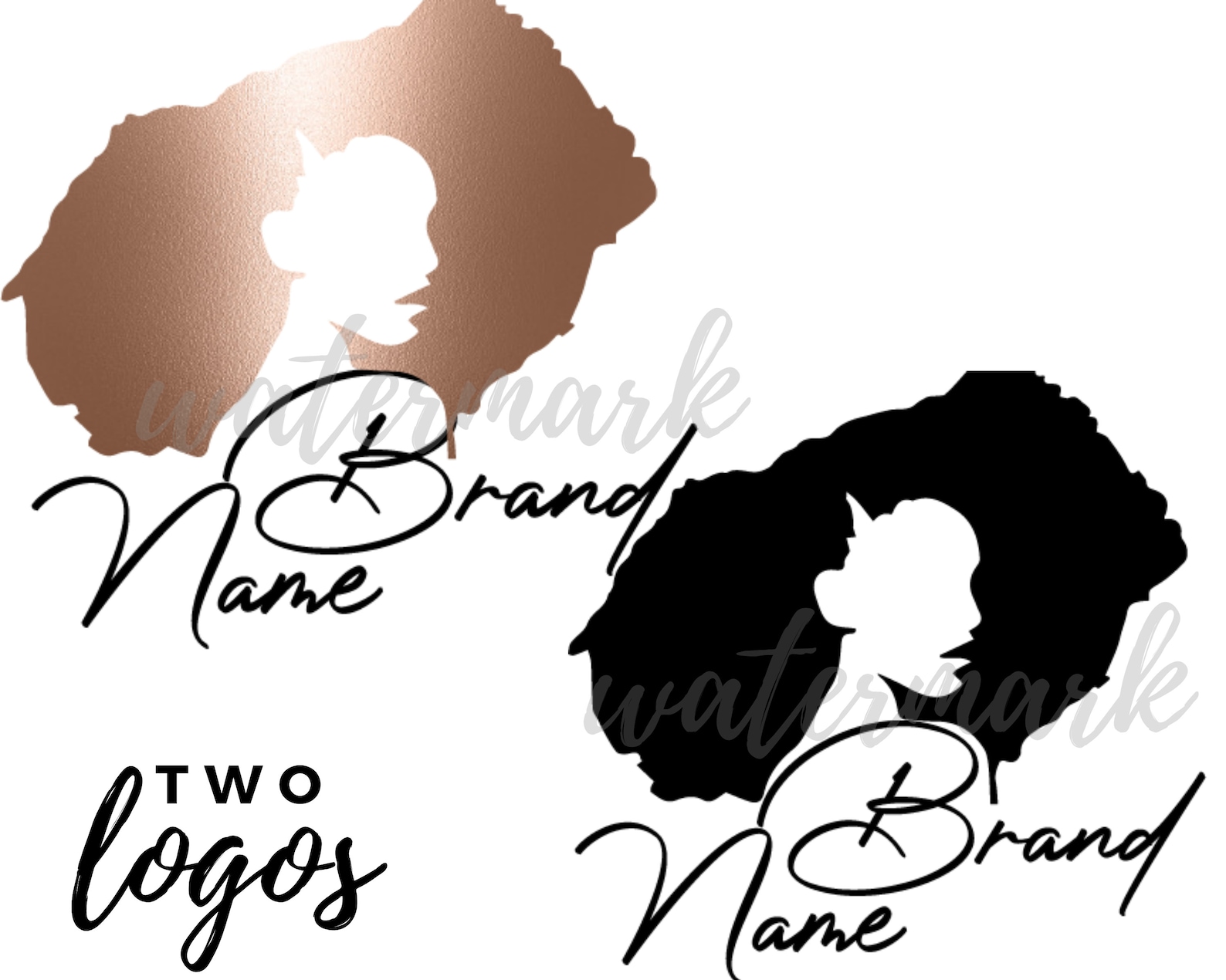 Natural hair logo Black girl logo hairstylist logo curly | Etsy