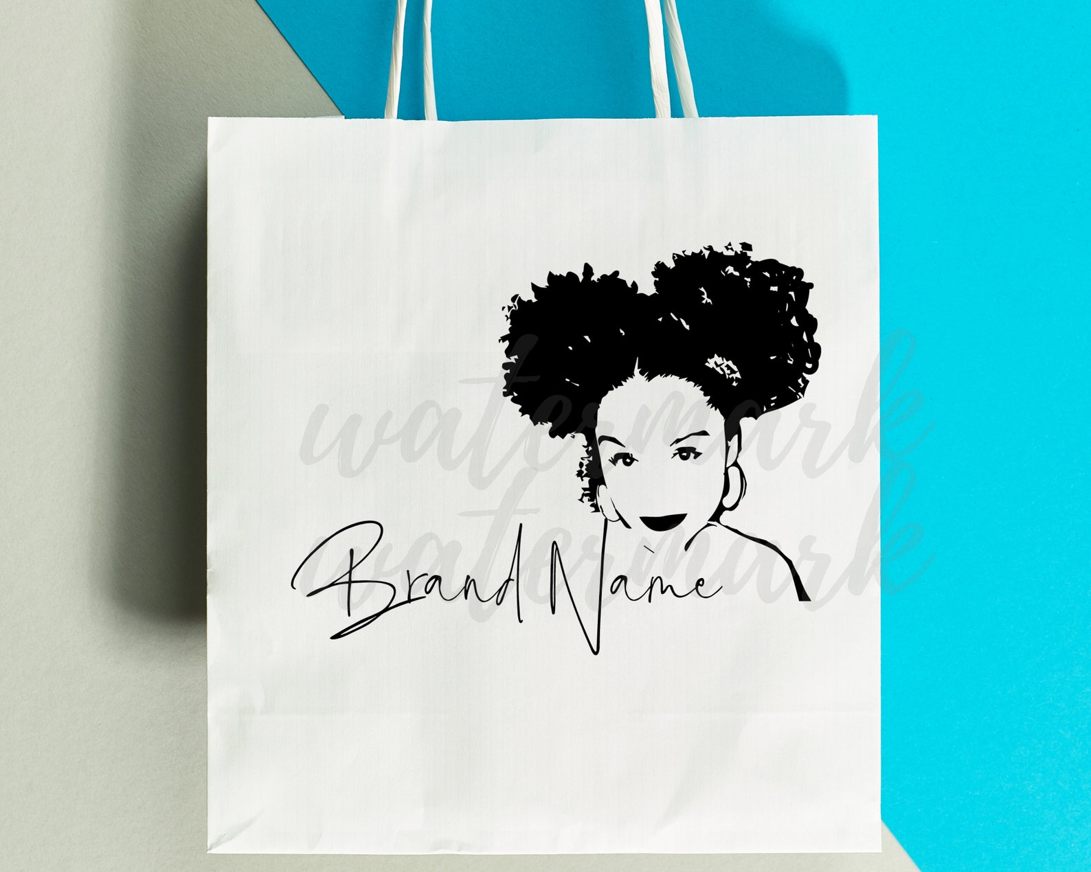 Black Woman Logo Black Girl Logo Hairstylist Logo | Etsy