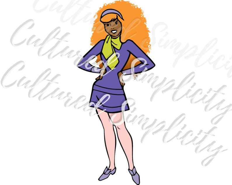 Black Daphne Scooby Doo SVG Curly Hair SVG black girl svg | Etsy