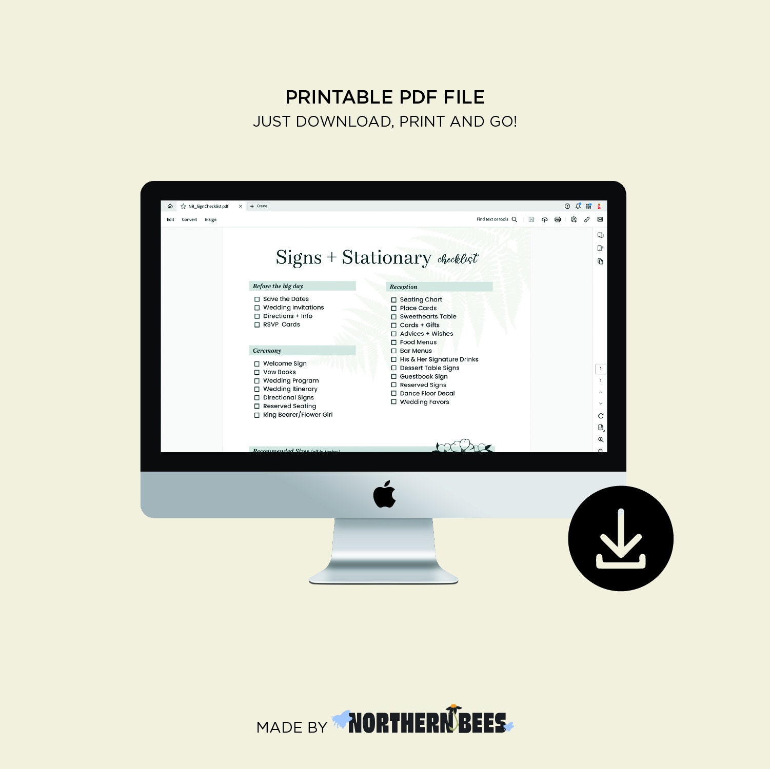 Wedding Sign and Stationary Checklist - Etsy