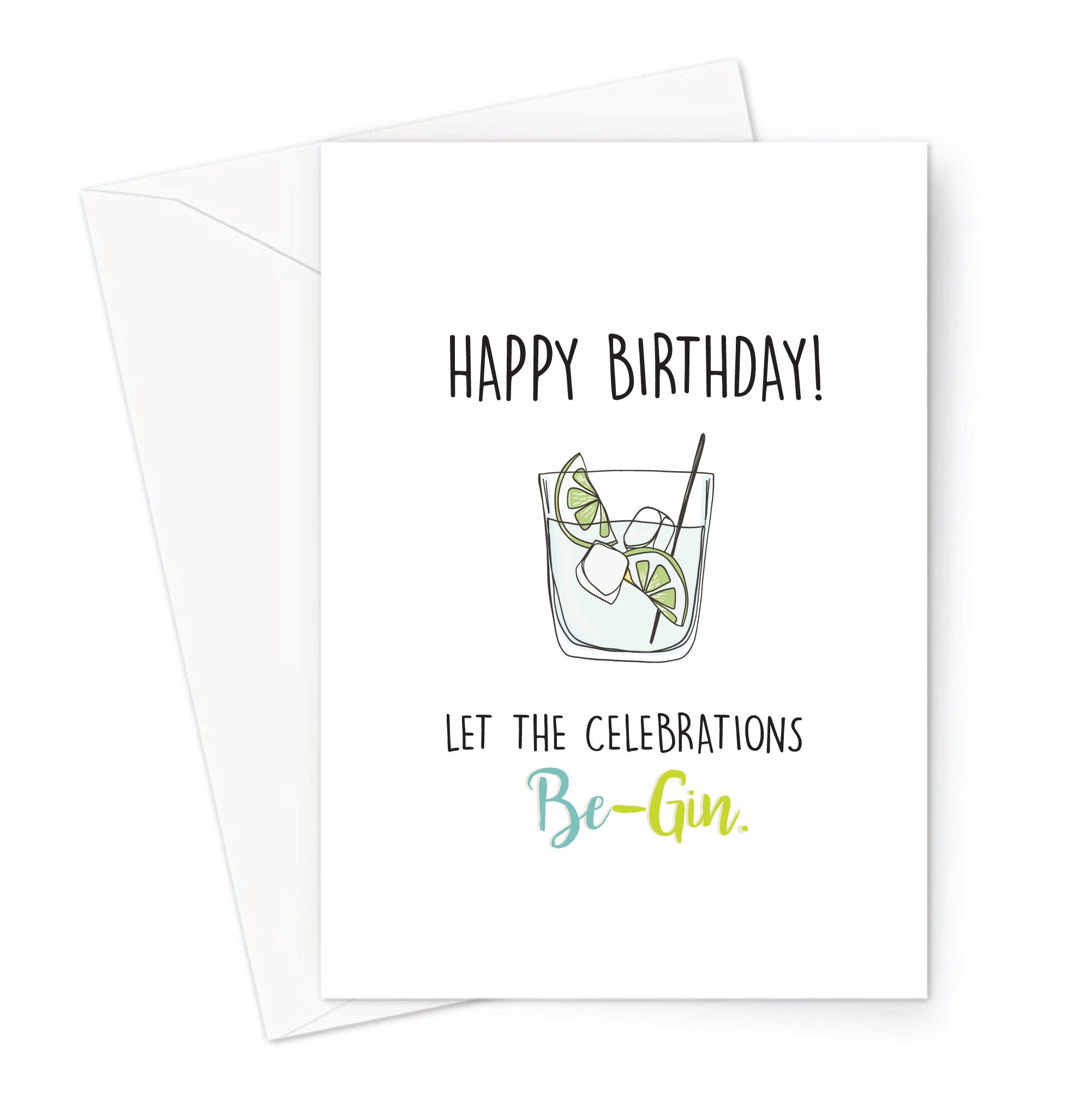 Gin Birthday Card/birthday Card/ Alcohol Birthday Card/funny - Etsy