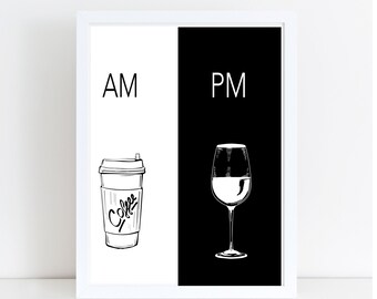 AM PM Prints Wall Art Kitchen Print Home Decor - Etsy