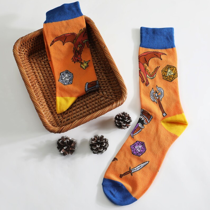 2 Pairs of Dungeons and Dragons Crew Socks for Men Dnd Gifts - Etsy