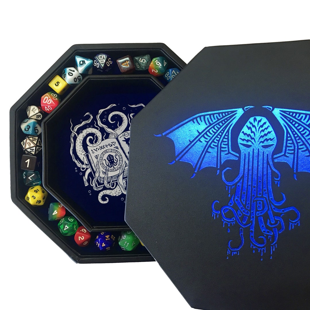 Cthulhu Dice Tray With Lid: 20cm Octagon RPG Rolling Tray - Etsy