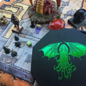 Fantasydice Cthulhu Tome - Green - Dice Tray -8'' Octagon With Lid and ...