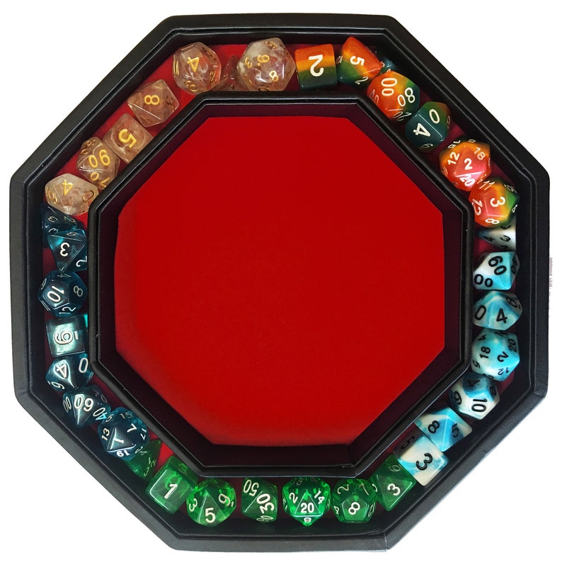 US Fantasydice Red Fire Dragon Dice Tray 8 Octagon | Etsy