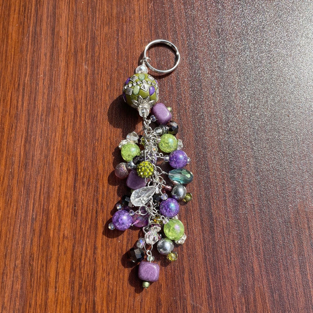 Beautiful Purse Key Finder Keychains Beaded Rhinestones Dangle Drop ...