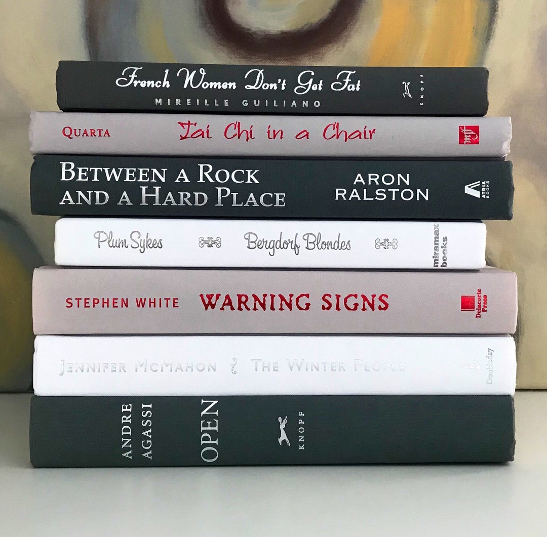 White & Gray Scale Book Set, Home Staging, Decorative Books, Books by ...