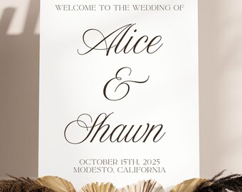 Garden Wedding Welcome Sign Template, Classic Aesthetic, Welcome to Our ...