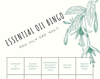 Essential Oil Bingo - Etsy