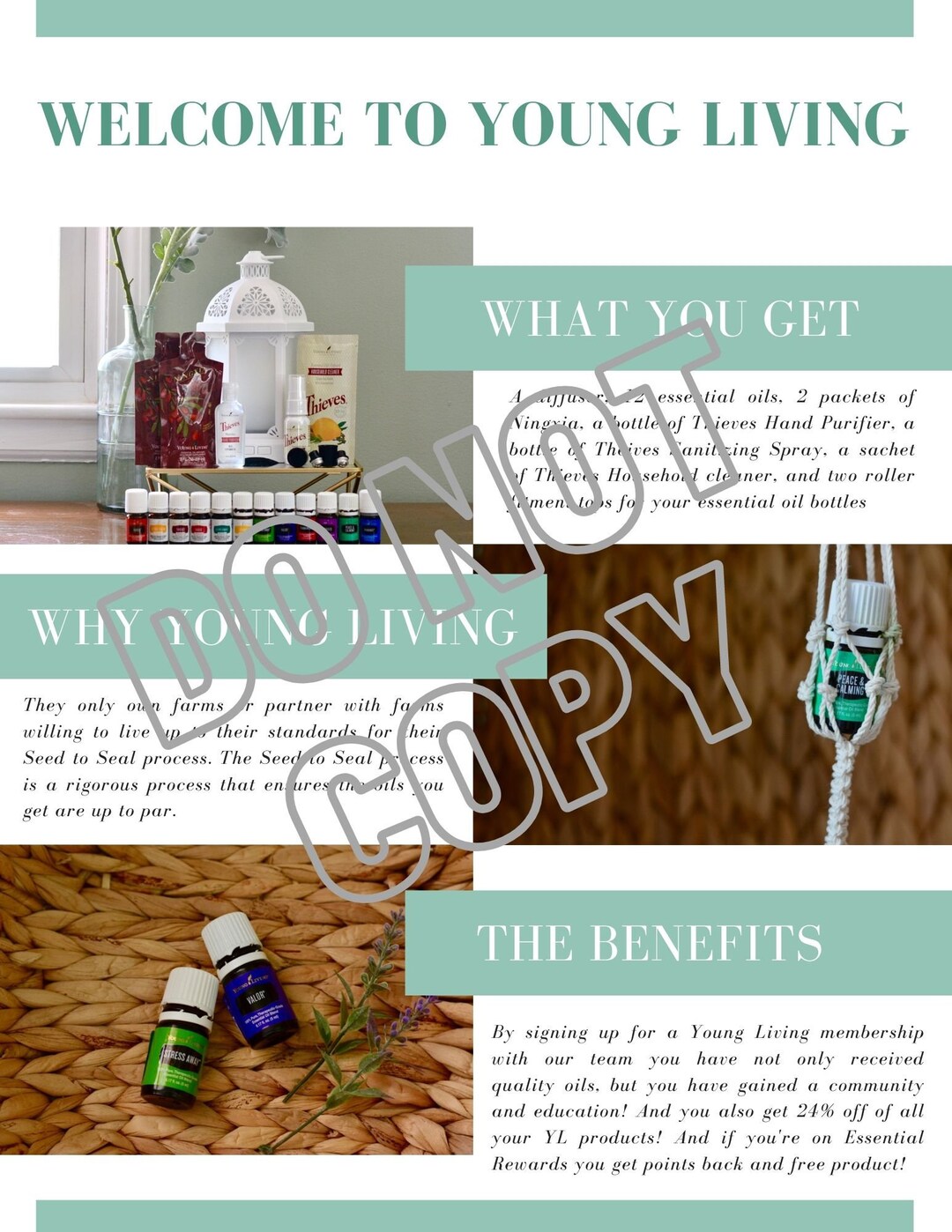 Welcome to Young Living Info Sheet New Customer Printable 7 Days of ...