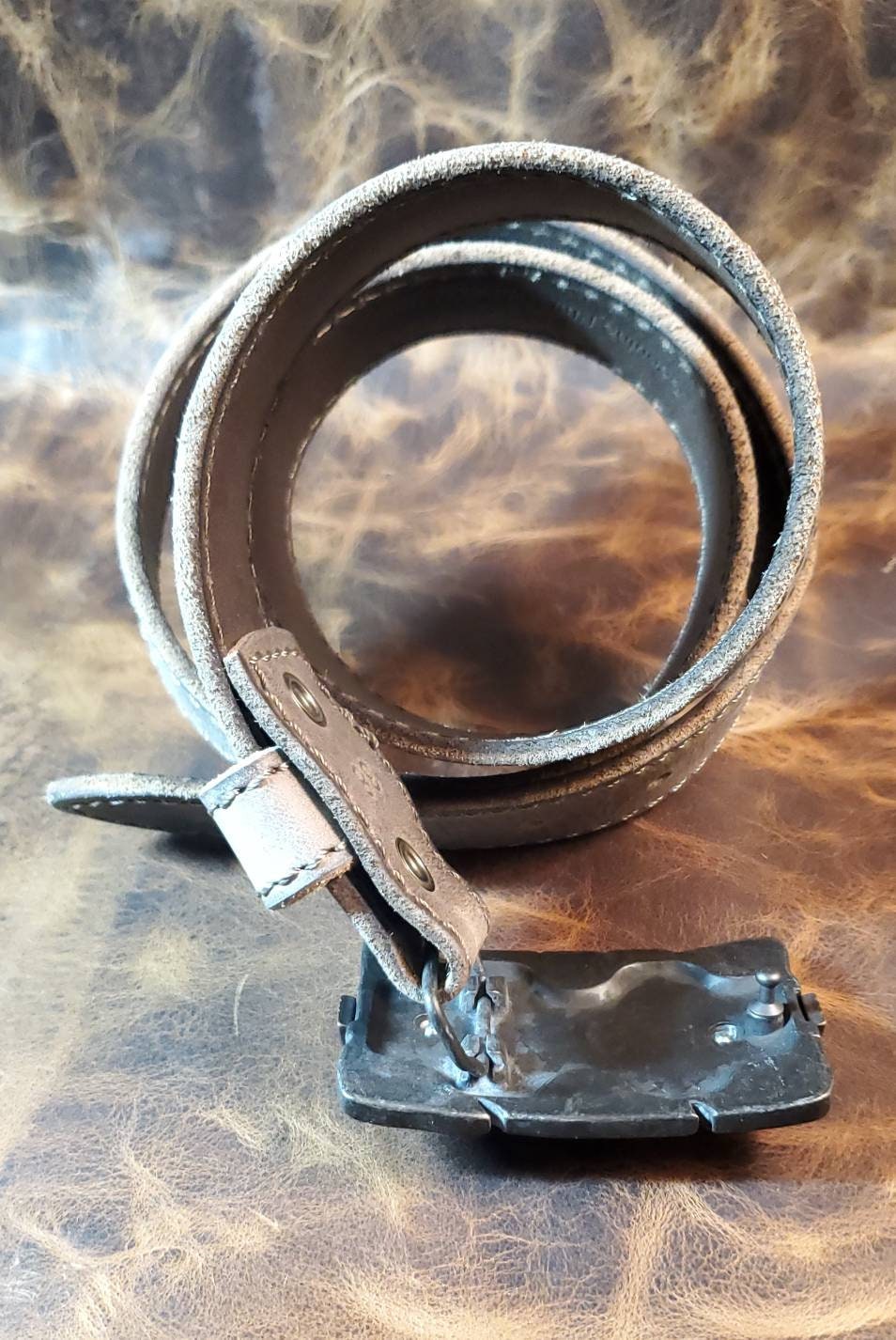 Vintage Full Grain Belt With Steampunk Style Buckle - Etsy