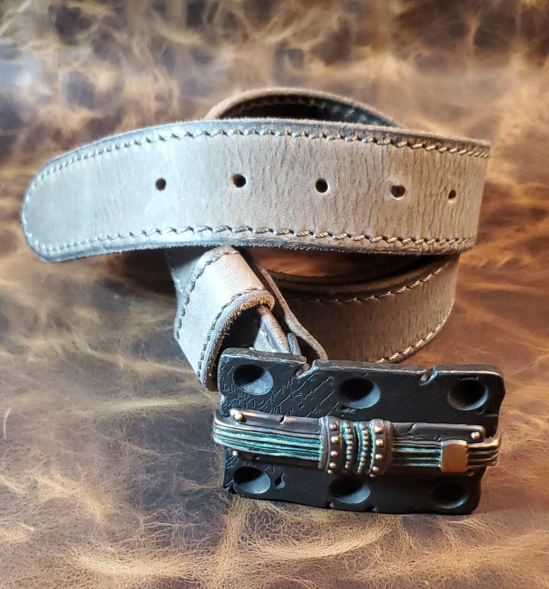 Vintage Full Grain Belt With Steampunk Style Buckle - Etsy