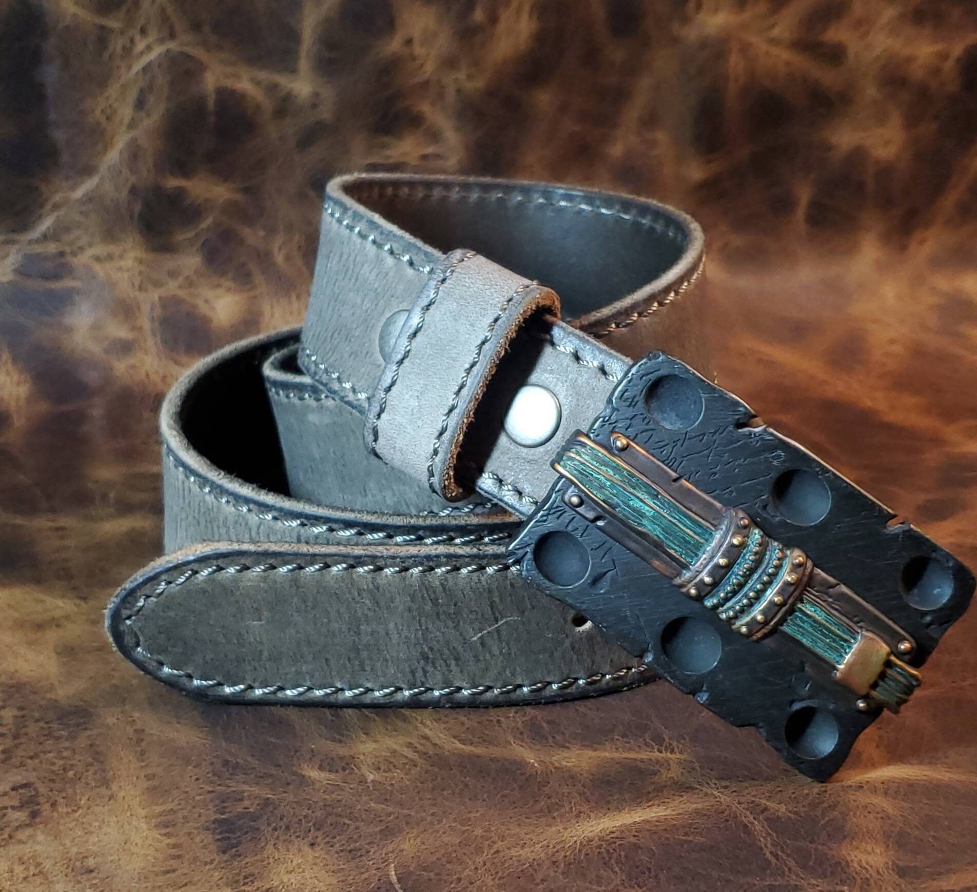 Vintage Full Grain Belt With Steampunk Style Buckle - Etsy