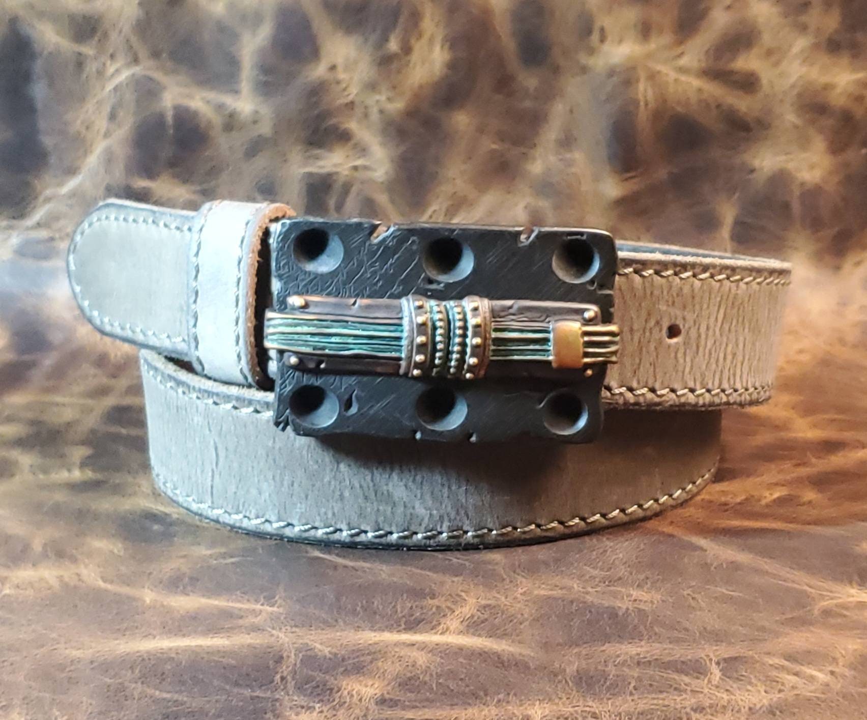 Vintage Full Grain Belt With Steampunk Style Buckle - Etsy