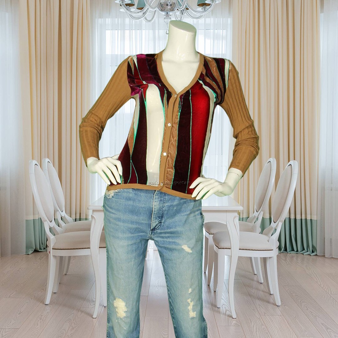 Y2K Vintage Gianni Versace Fall 2000 Versace Velvet Cardigan XS - Etsy