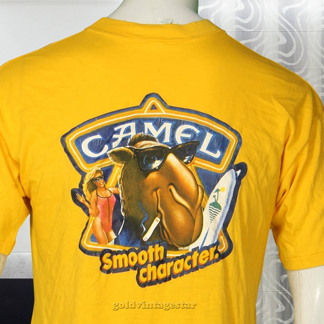 Vintage Joe Camel Cigarettes Smooth Character Yellow Single Stitch T ...