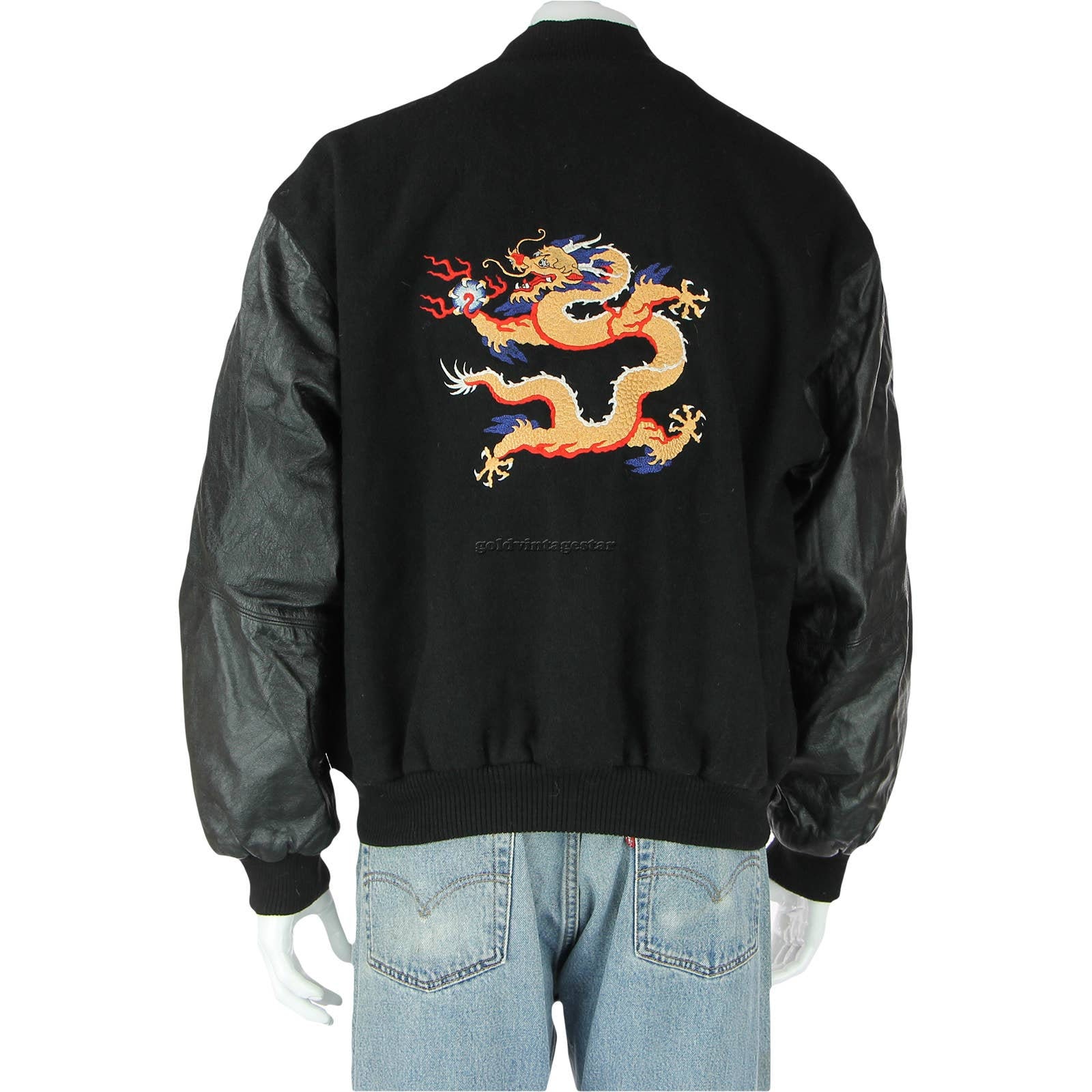 Y2K Vintage Dragon Gear USA Made Chinese Dragon Black Letterman Varsity ...