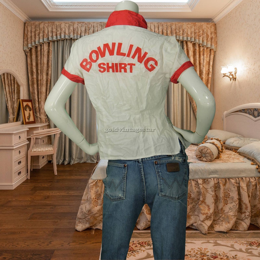 Vintage Bowling Shirt Fad Button up Top Shirt Blouse M - Etsy