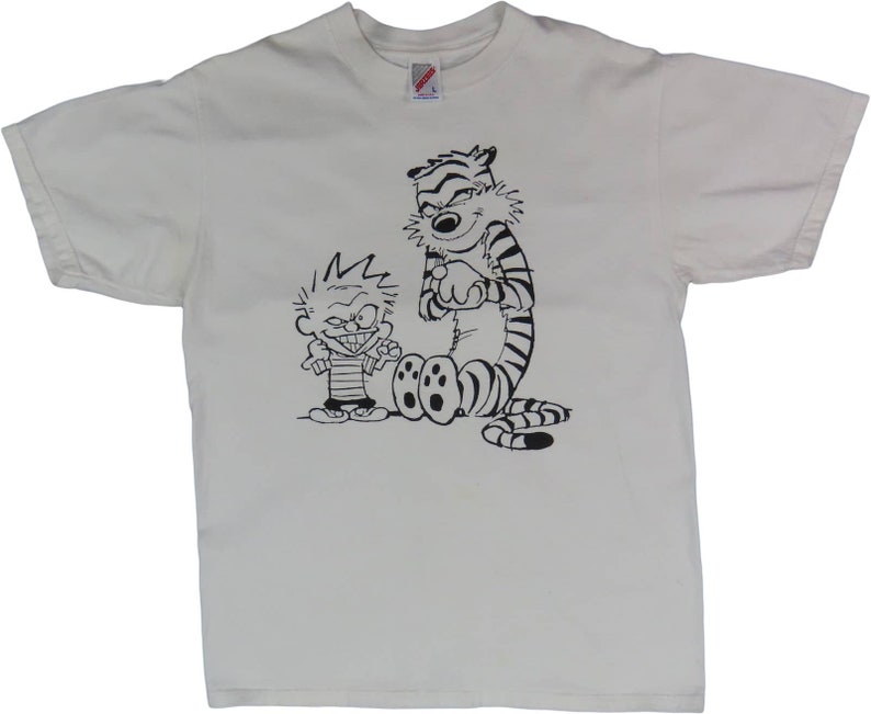 90s Vintage Calvin and Hobbes Cartoon Comic Strip T Shirt Tee M - Etsy