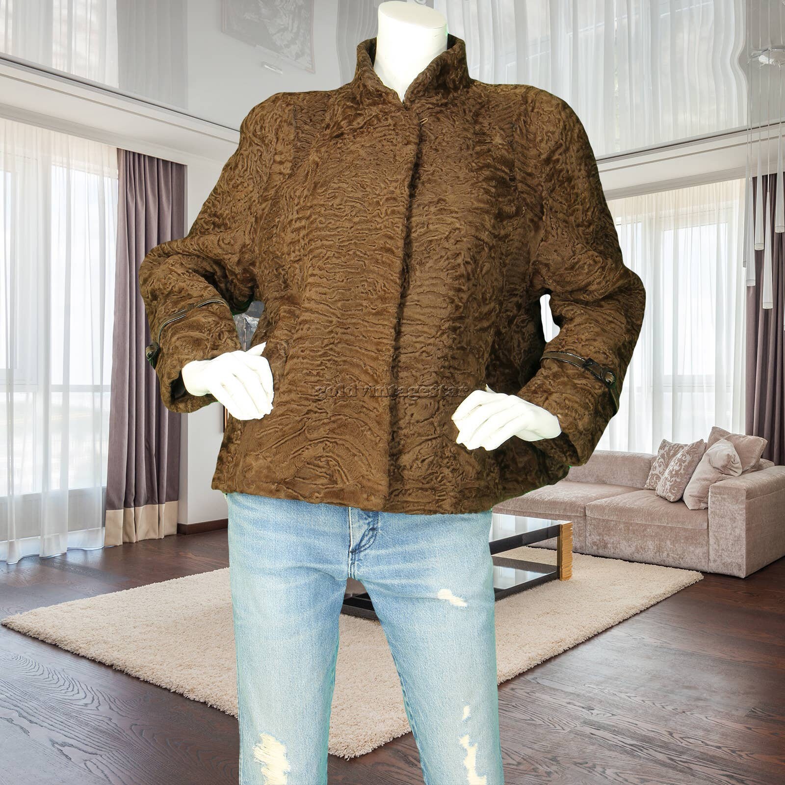 Vintage Swakara Persian Karakul Lamb Fur Brown Jacket XL - Etsy