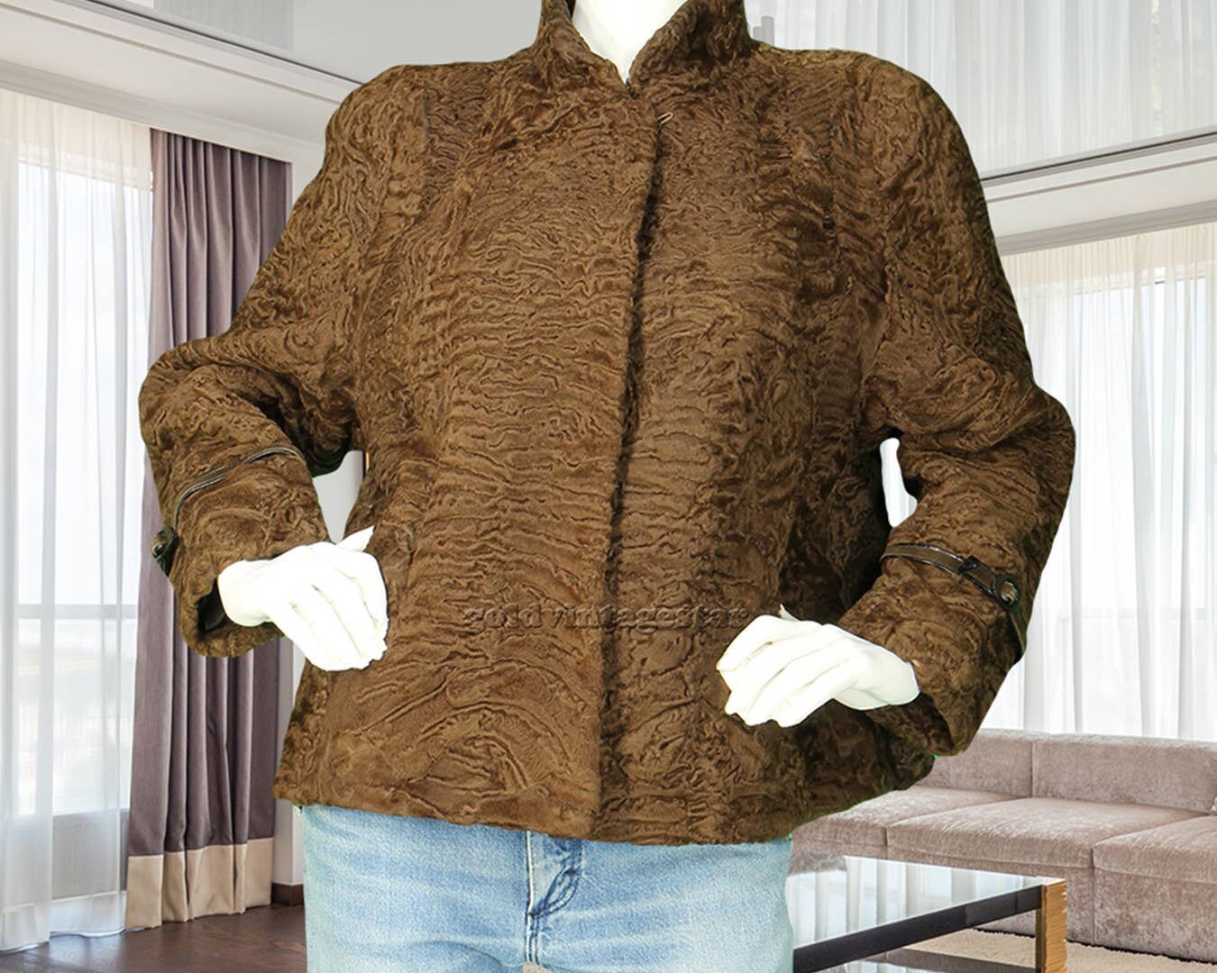 Vintage Swakara Persian Karakul Lamb Fur Brown Jacket XL - Etsy