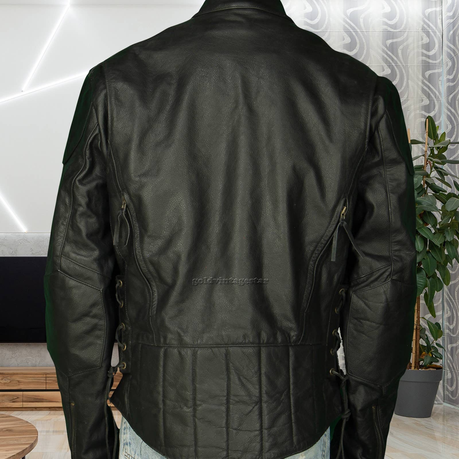 Himalaya Motor Bikewear Black Motorcycle Biker Vented Heavy Leather ...