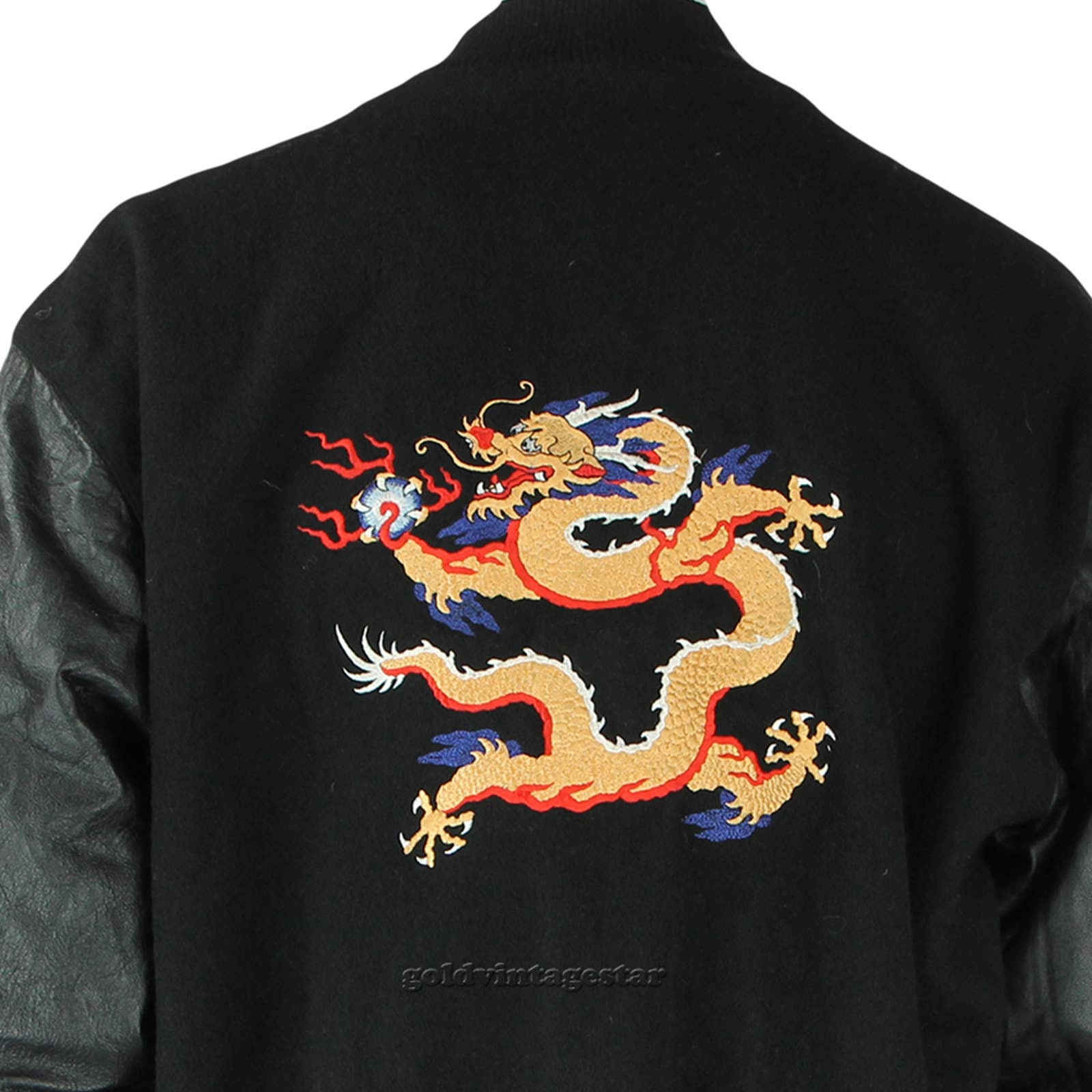 Y2K Vintage Dragon Gear USA Made Chinese Dragon Black Letterman Varsity ...