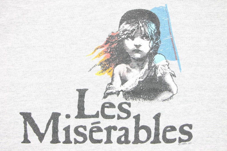 80s Vintage Les Miserables Musical Heathered Gray USA Made Jumper ...