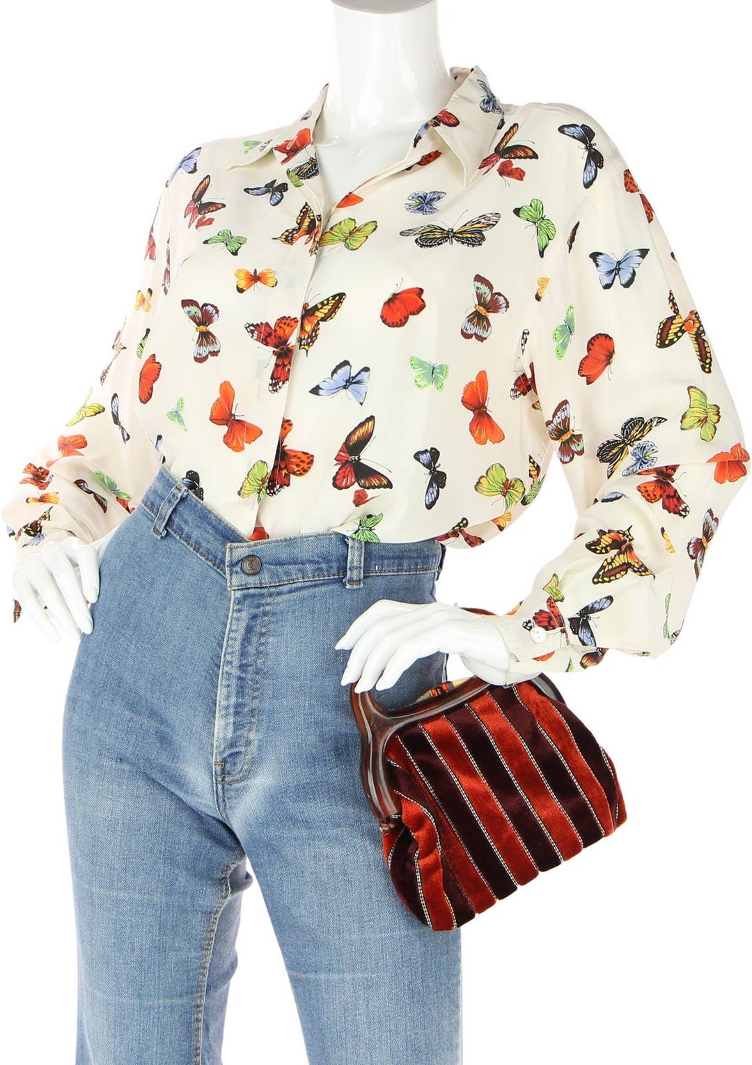 Vintage Striped Hippie Disco Gogo Mod Red Hand Bag Purse - Etsy