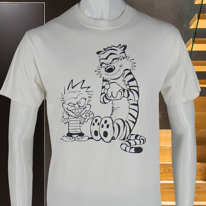 90s Vintage Calvin and Hobbes Cartoon Comic Strip T Shirt Tee M - Etsy