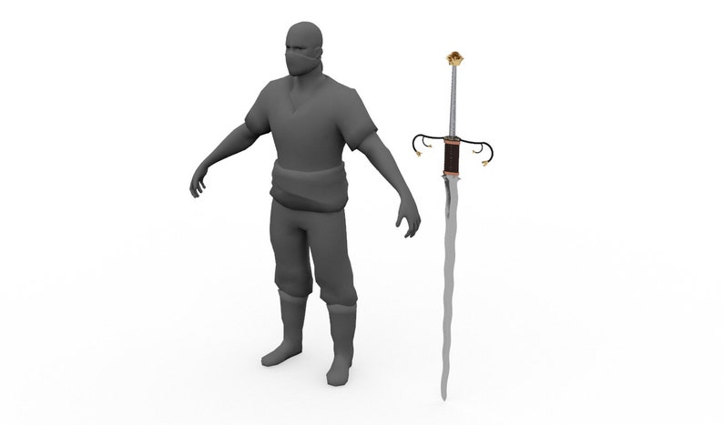 3D PRINTABLE Zweihander/ Great Sword 1:1 Scale 'mors Tua | Etsy