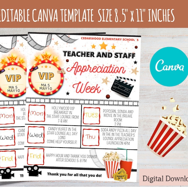 Hollywood Teacher Appreciation Week - Etsy