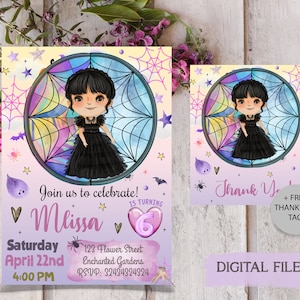 Wednesday Birthday Invitation, Wednesday Digital Invitation, Wednesday ...