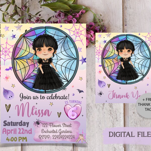 Wednesday Addams Invitation - Etsy
