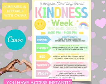 EDITABLE IN CANVA Christmas Spirit Week Flyer - Etsy