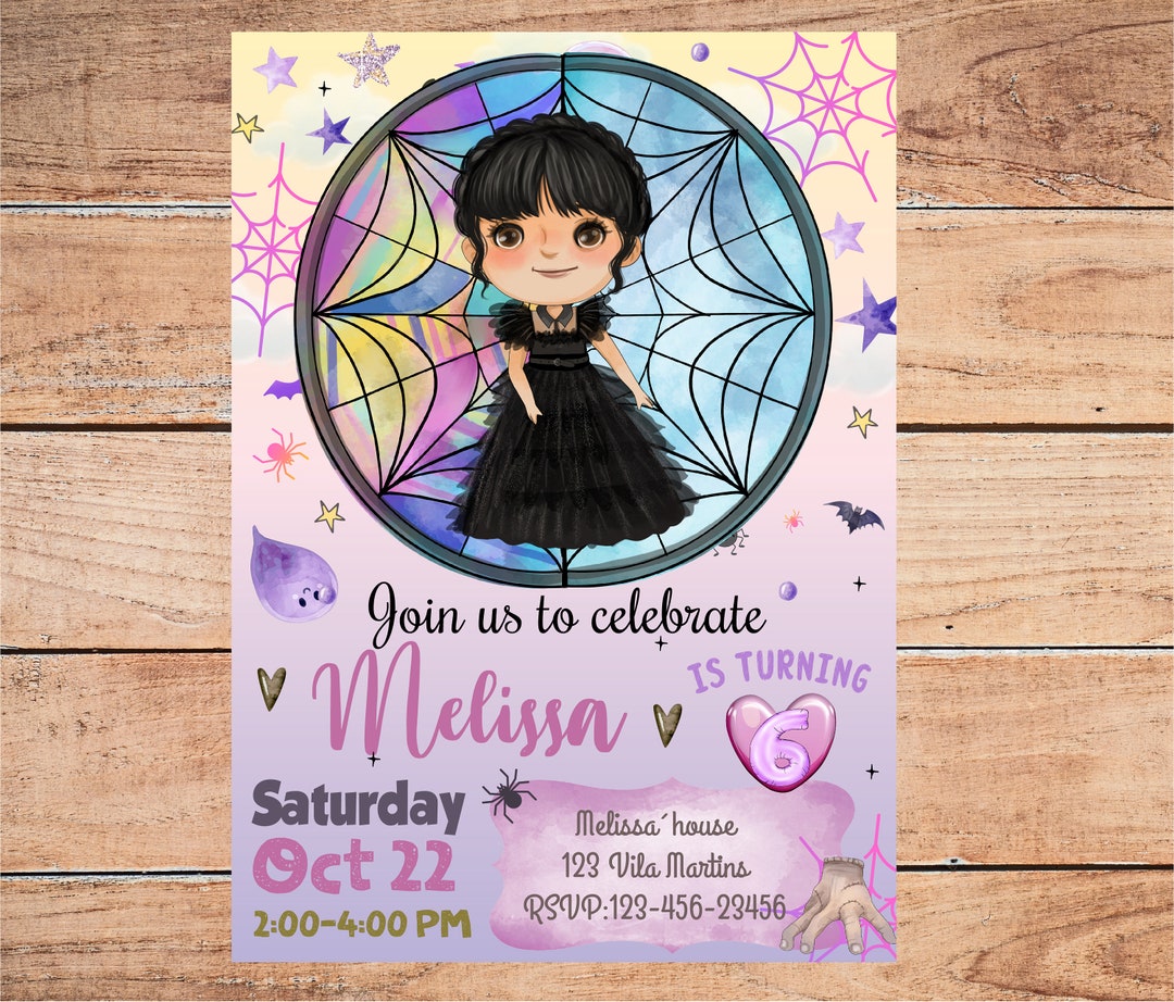 Wednesday Birthday Invitation Wednesday Digital Invitation - Etsy