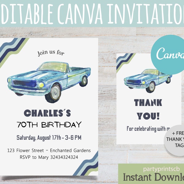 Antique Car Wedding Invitation - Etsy