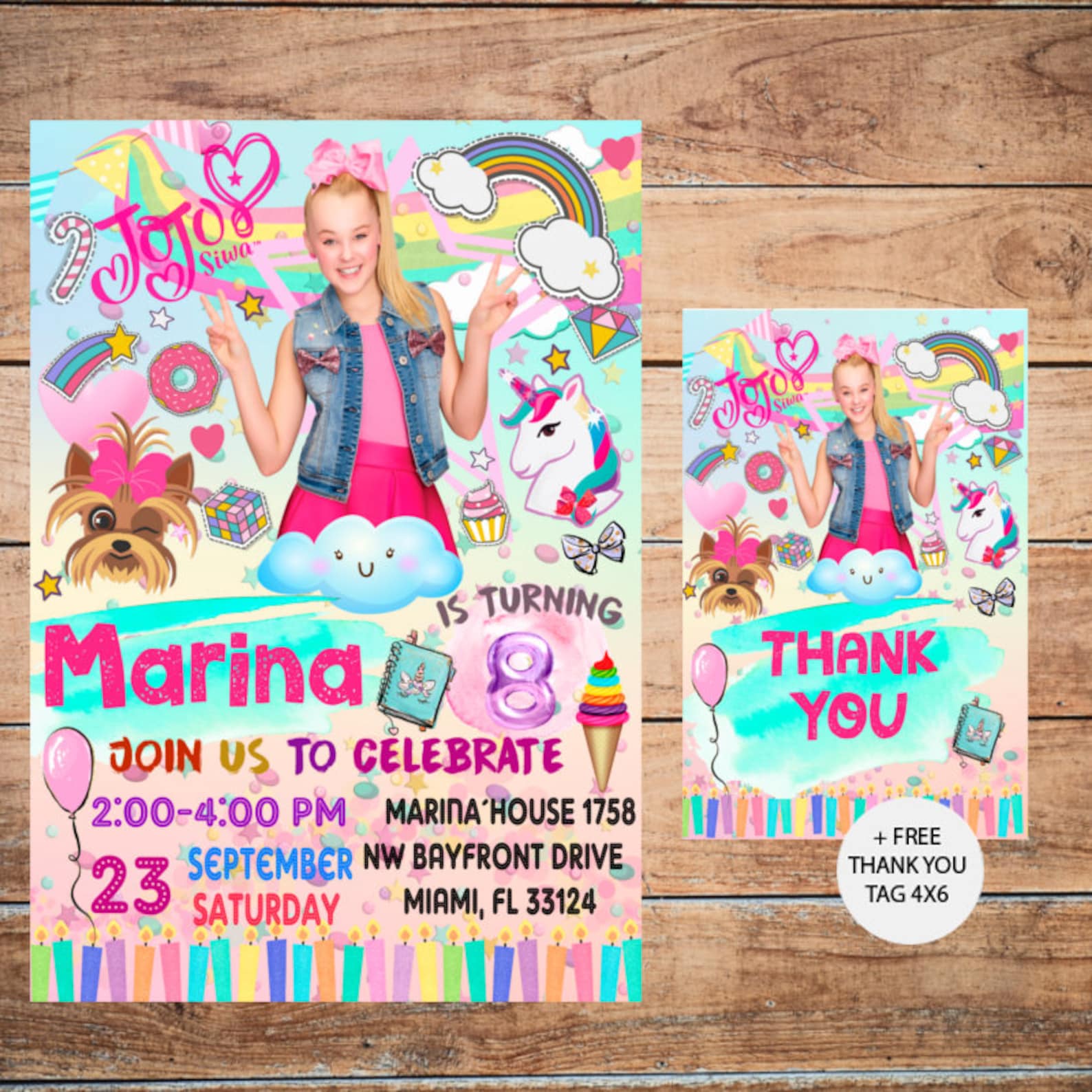 Jojo Siwa Invitations Jojo Siwa Birthday Invitations Jojo - Etsy