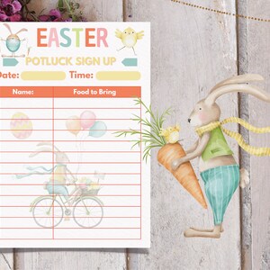 EDITABLE Easter Potluck Sign up Sheet, - Etsy