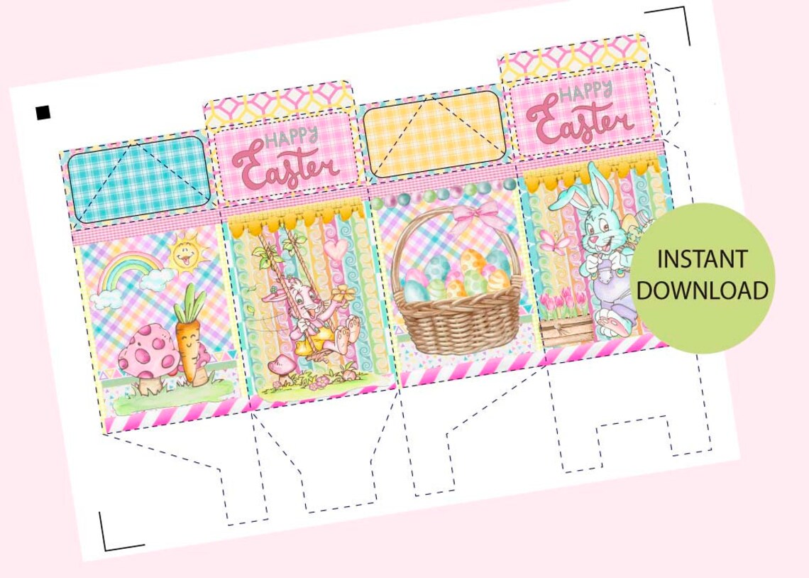 Digital Printable Easter Milk Box Bunny Easter Box Bunny - Etsy
