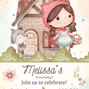 EDITABLE CANVA Little Red Riding Hood Invitation - Etsy