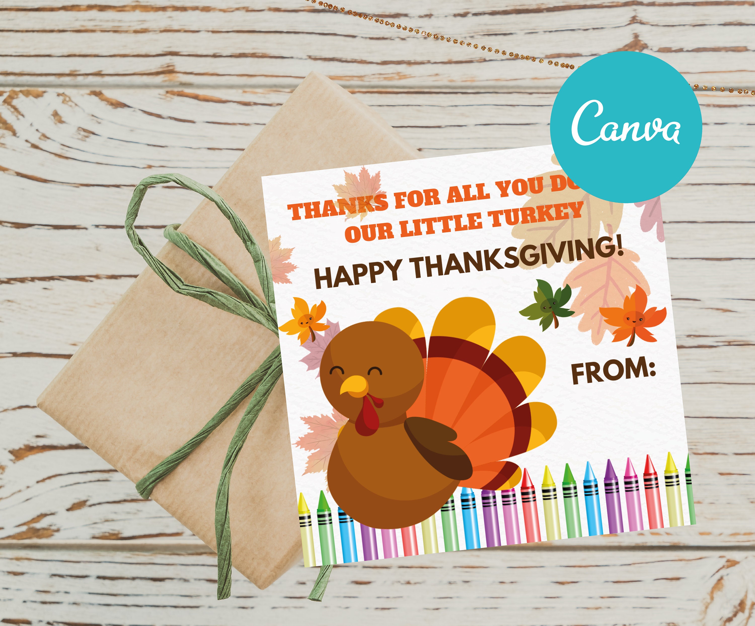 EDITABLE IN CANVA Teacher Thanksgiving Gift Tag Printable - Etsy