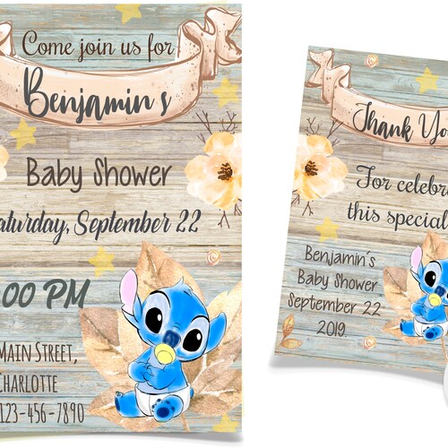 Stitch Invitation Stitch Baby Shower Lilo and Stitch Lilo & | Etsy