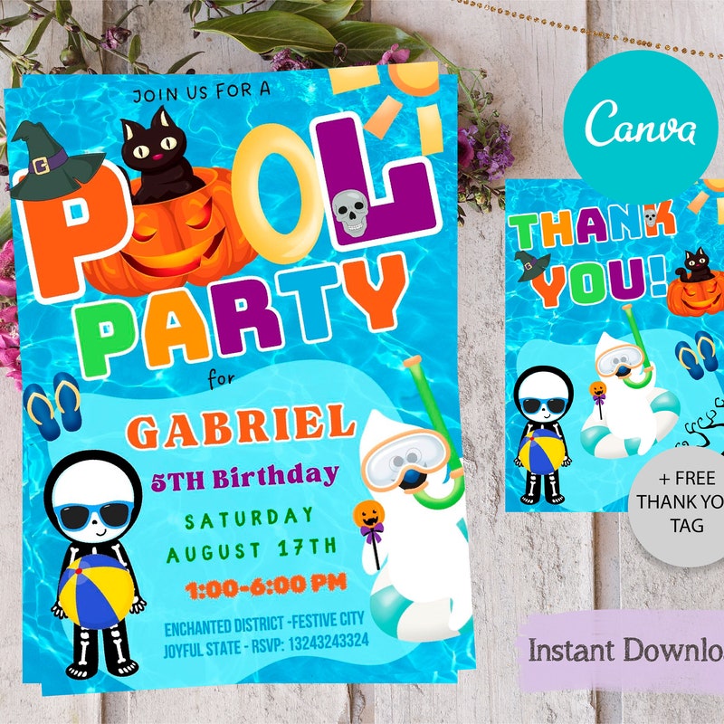 Pool Party Invitation - Etsy