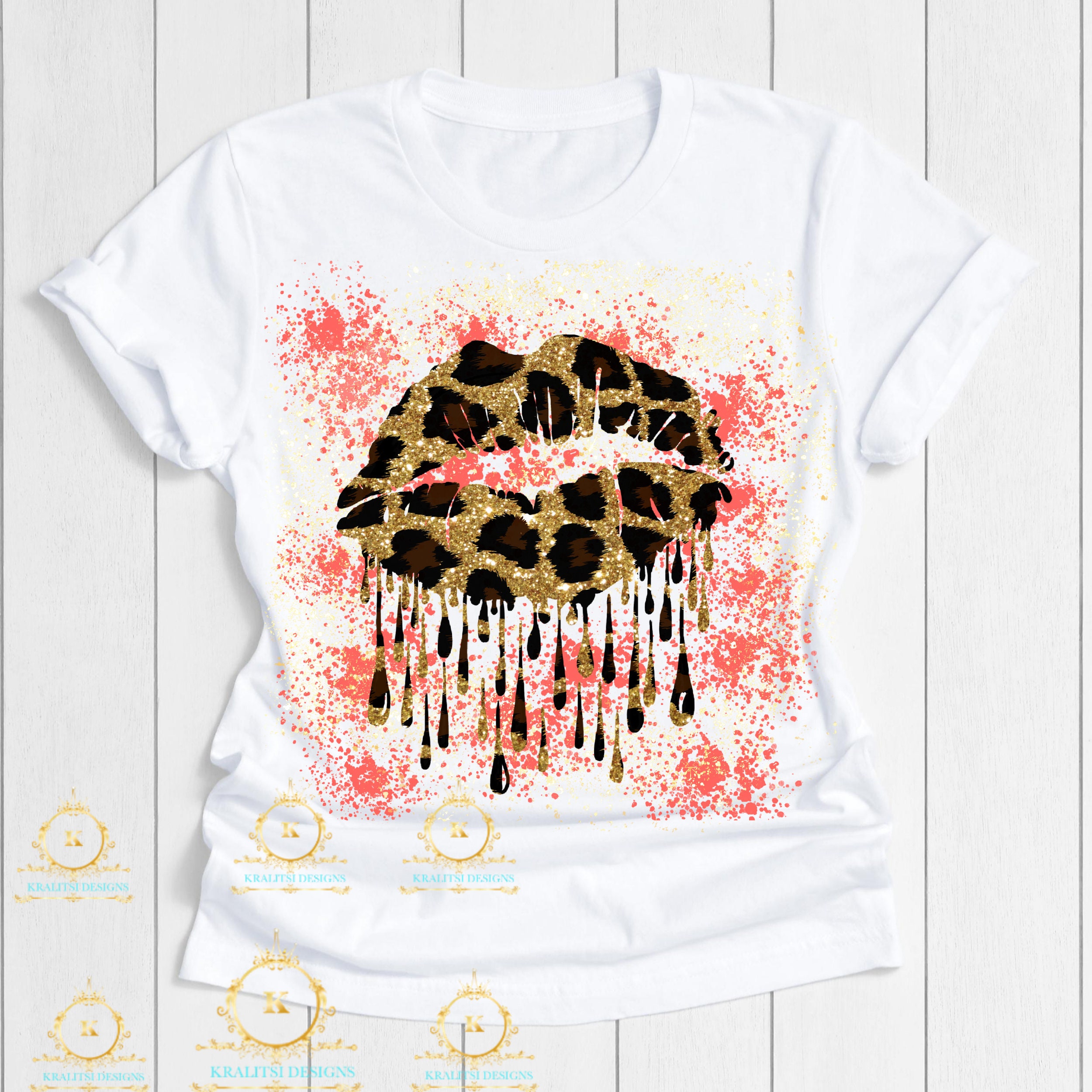 Sublimation Leopard Lips- Animal Print - Lip Drips-lip Dripping ...