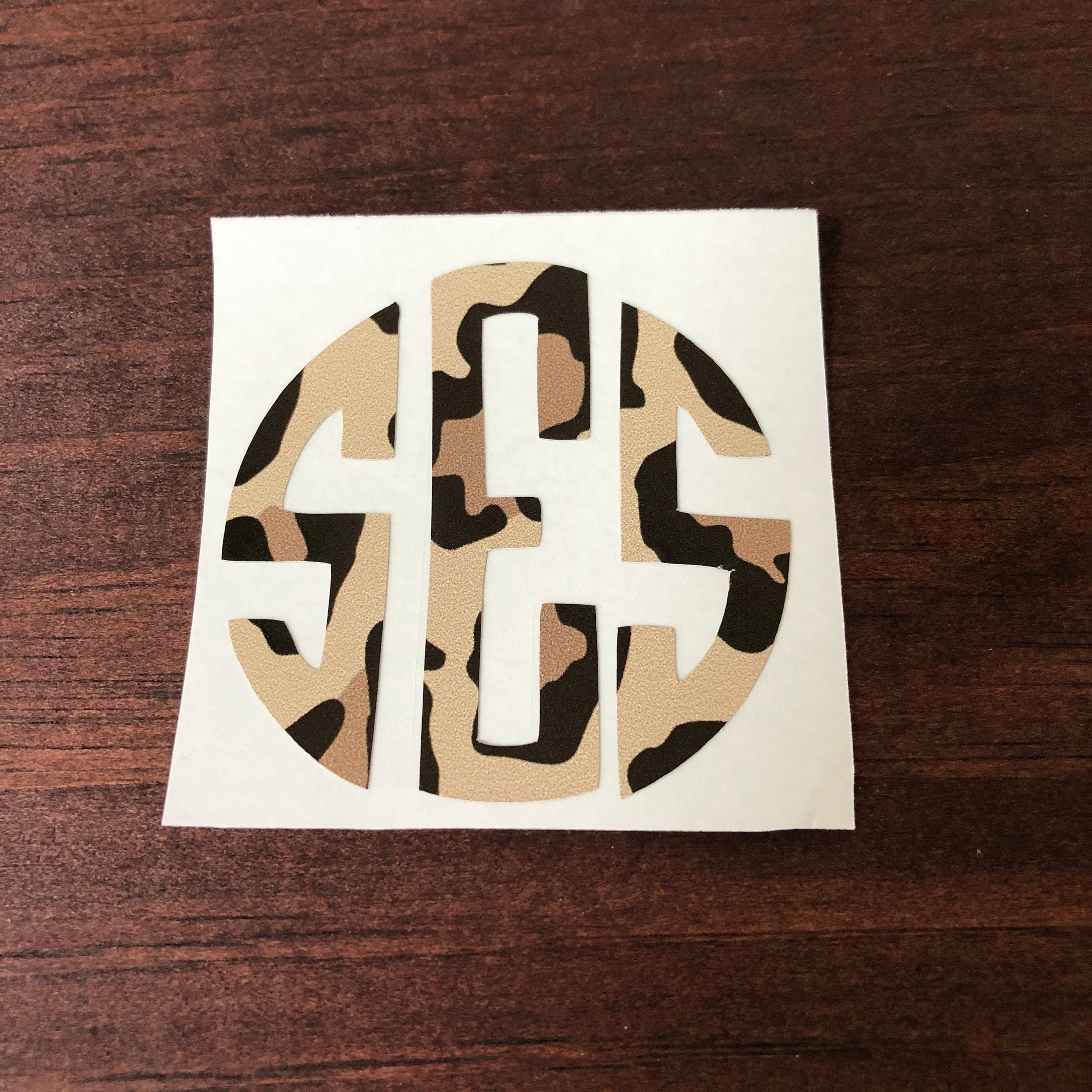 Leopard Print Monogram / Leopard Monogram / Car Decal / Cup Decal ...