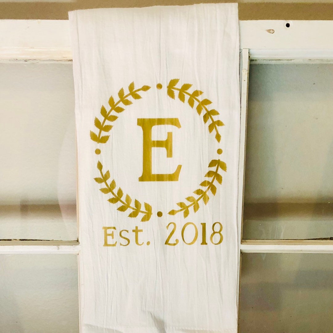 Custom Monogram Tea Towel - Etsy