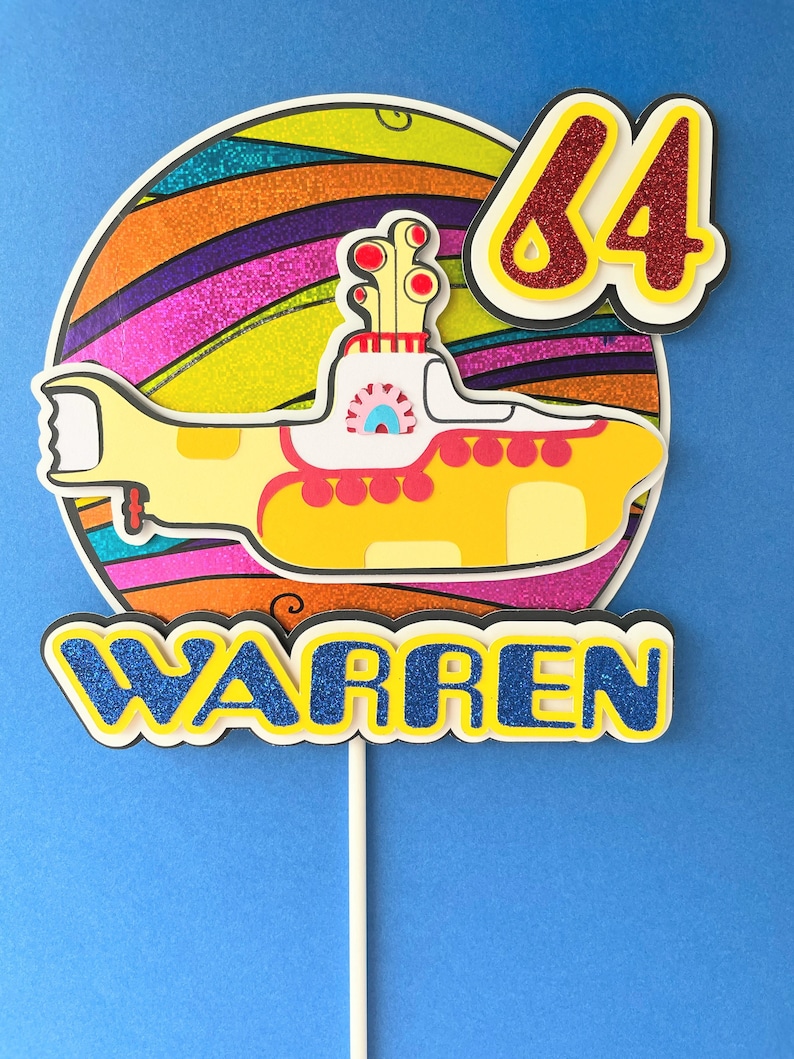 Yellow Submarine Cake Topper the Beatles Themed Birthday | Etsy