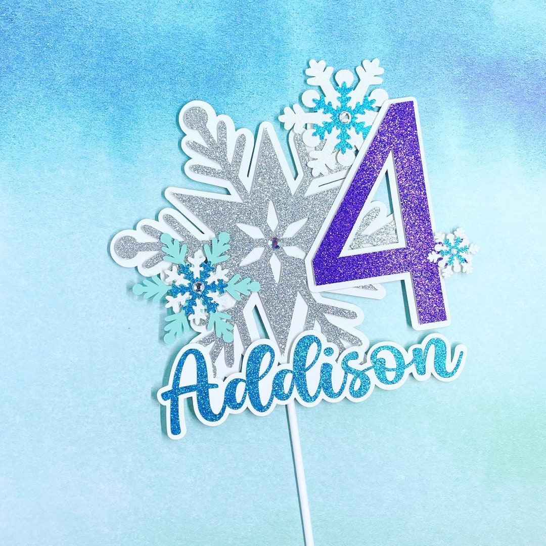 Frozen Snowflake Cake Topper Handmade Frozen Party Girl Snowflakes ...